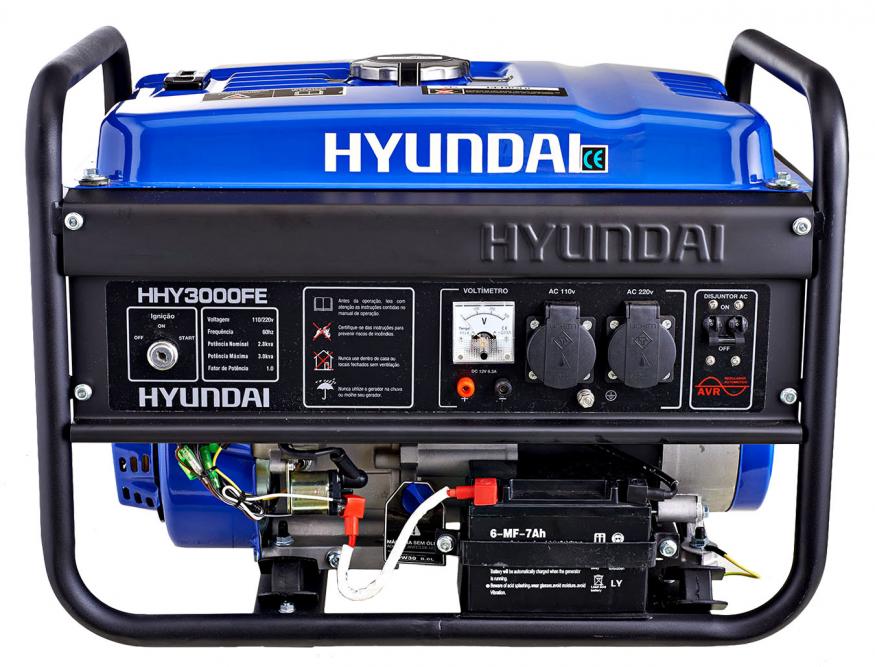 Gerador de Energia Hyundai HHY3000FE 3kVA - Partida elétrica ...